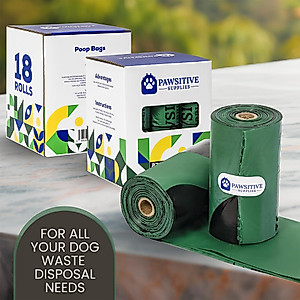 Pawsitive Supplies Eco-Friendly Poop Bags - 270 Bags Made from Cornstarch, Unscented and Perfect for Your Daily Walks