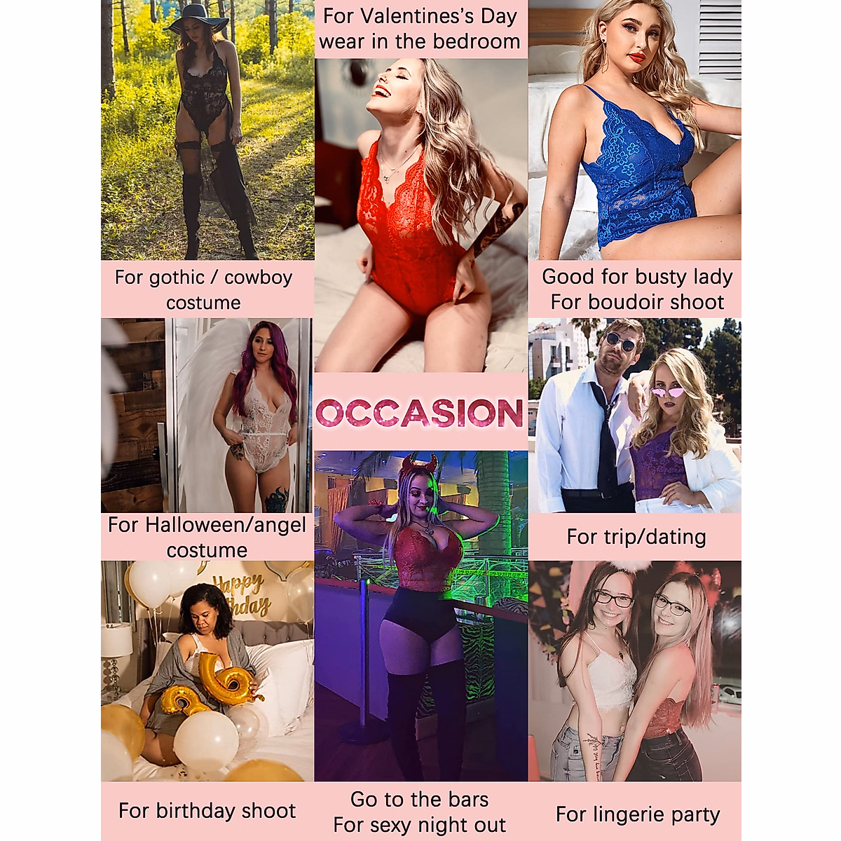 Avidlove Lingerie For Women Sexy Lace Teddy Bodysuit One Piece Babydoll(Skin,XXL)