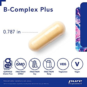 Pure Encapsulations B-Complex Plus | B Vitamins Supplement to Support Red Blood Cell Growth, Neurological and Psychological Health, Cardiovascular Health, and Energy Levels* | 120 Capsules