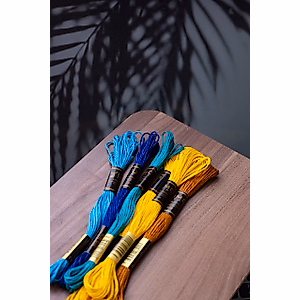 UMC STAG Pack of 12 Black Premium Embroidery Thread | 100% Egyptian Cotton Premium Skeins | Cross Stitch Embroidery Floss | Oeko TEX Certified Stranded Cotton | Ideal for Arts & Crafts (Black-12)