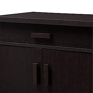 Baxton Studio Bienna Shoe Cabinet in Wenge Brown
