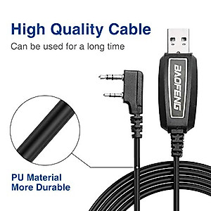 Baofeng USB Programming Cable PL2303 Support Chirp for Baofeng UV-5R(All),BF-F8HP, BF-888S,UV82HP,UV-82(All),UV-S9Plus GM-15Pro BF-H6 Handheld ham Radio transceiver Ham Two Way Radio with Driver