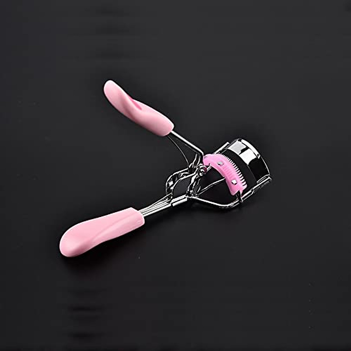 MICPANG Eyelash Curler with Built in Comb Eye Lash Curler Lash Tool with Brush Mini Small Best Eyelash Curler with Lash Separator 2 Refill Pads Portable Compact Plastic Partial Makeup Curler (Peach)