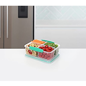 Sistema 1007708 To Go Quad Split Food Storage Container, Clear with Coloured Clips, 1.7 L