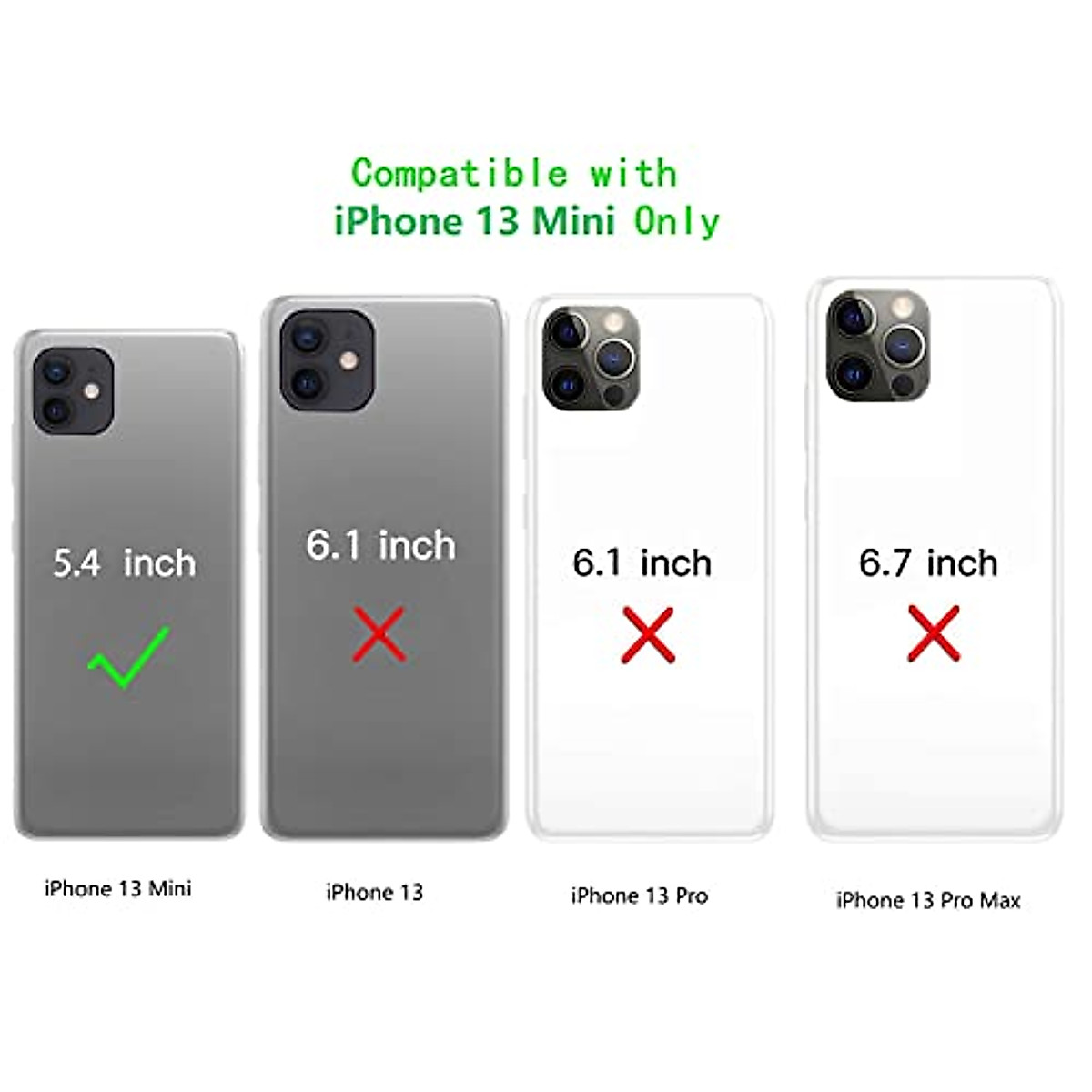 Jaorty iPhone 13 Mini Case with Card Holder,Crossbody Wallet Case for iPhone 13 Mini with Strap for Women，[Ring Holder Kickstand] Lanyard Leather PU Magnetic Clasp Zipper Purse,5.4" Black