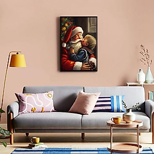 WEASYYDS Diamond Painting Kits Children Santa Claus Kissing DIY Full Round Drill Diamond Art Kits for Adults Diamond Dot Art Paint with Gem for Beginners Craft (20x24inch)