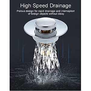 iJiGui Bathroom Sink Plug, Universal Pop up Bathroom Sink Plug, Sink Drain Plug Suitable for Bathtub, Kitchen, Wash Basin(for 32-42mm Drain Hole)