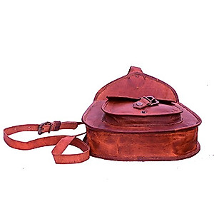 IndianHandoArt 10" Inch Distressed Leather Women's Hippe Leather Purse Crossbody Shoulder Bag Travel Satchel Handbag Ipad Bag.