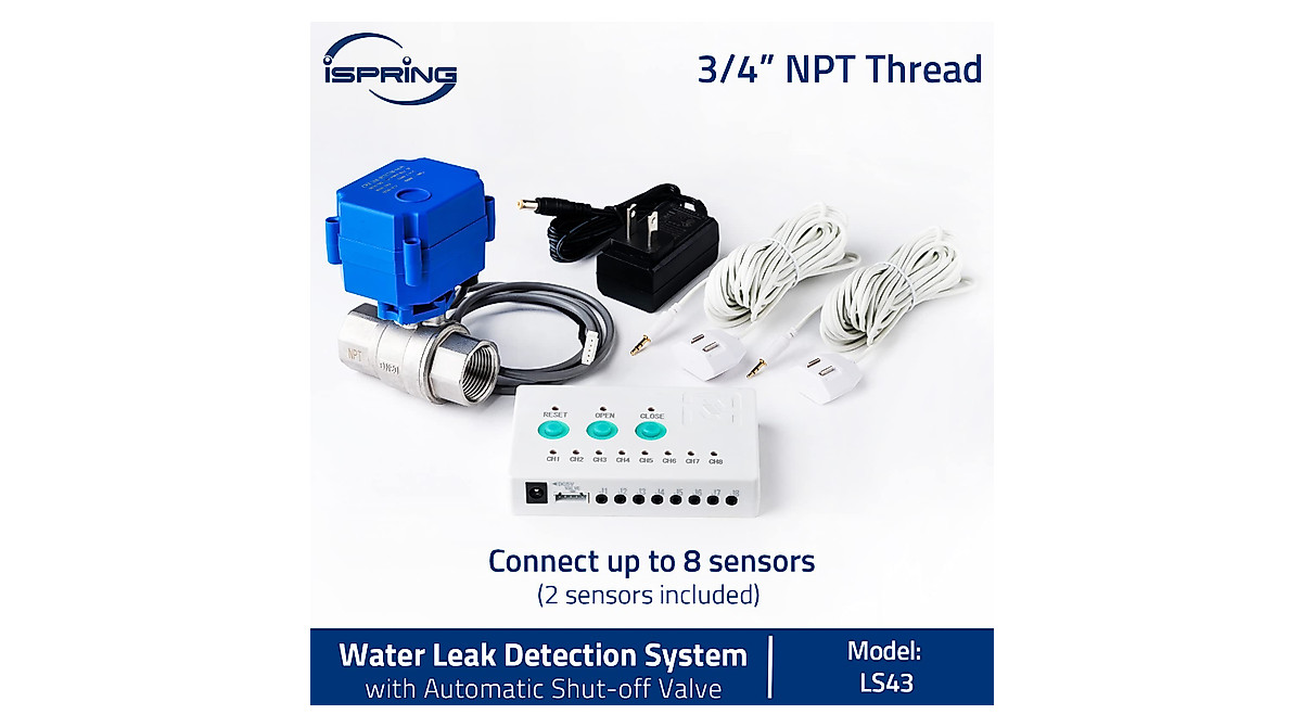 iSpring LS43 Leak Detector with Automatic Shut-Off Valve