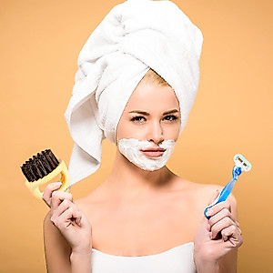 4 Pieces Knuckle Brush Set: Fade Brush, Barber Beard Brush for Men, Face and Neck Brush, Mustache and Hair Brush - Soft Bristles for Styling and Sweeping