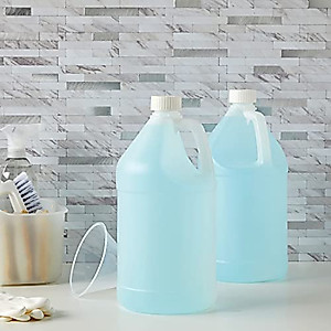 Built Industrial 2 Pack Refillable Plastic Gallon Jugs with Lids and Funnel, 4.9 x 5.3 Funnel