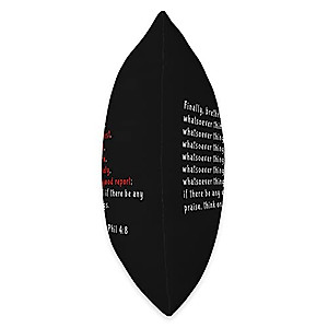 TJ Scripture Tees Philippians 4 8 Think on These Things Bible Verse Throw Pillow, 18x18, Multicolor