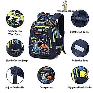 Kid Bookbag Boy Kindergarten Elenemtary Preschool Multi Compartment Backpack, Chest Strap Side Pockets 16 Inch