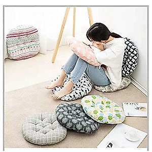 IBAIOU Round Soft Seat Cushion Cotton Comfortable Office Chair Seat Cushion Decorative Pillow Outdoor Padded Garden Patio Home Kitchen Dining Room Bedroom Car Seat Cushion Sofa Pillow (Monstera)