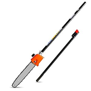 Kerlista, Replacement parts，12-inch，Polesaw with Bar and Chain Attachment for Attachment Capable String Trimmers, Polesaws, and Powerheads fits for Hus 128LD, most brushcutters and Powerheads (Black)