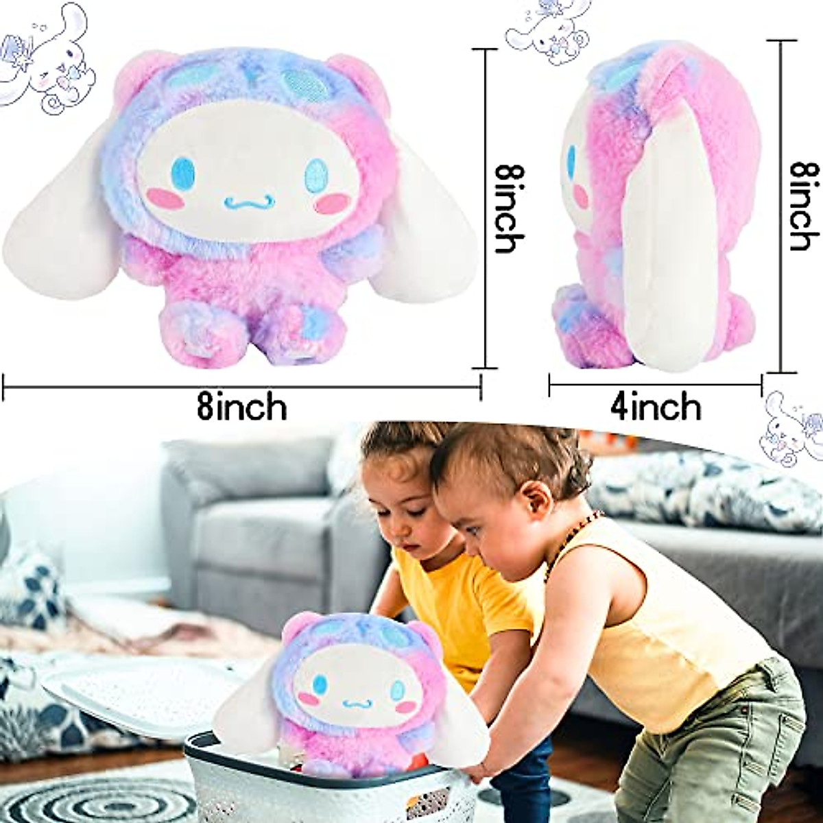 Datigur 8 Inch Colorful Cartoon Plush Toys - Kawaii Cartoon Soft Stuffed Animals Pillow Doll, Anime Plush Figure Toy, Girl Birthday Party Favor Gift for Kids Anime Fans