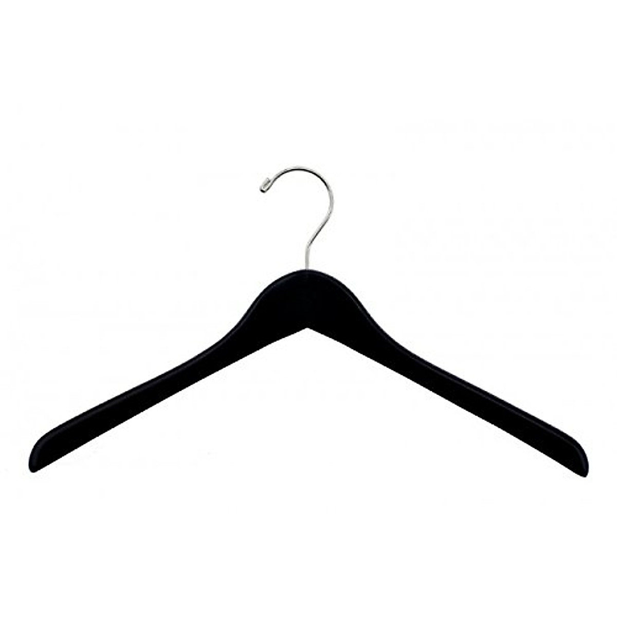 NAHANCO 1217CH Wooden Jacket Hangers, Concave, 17", Black Finish (Pack of 100)