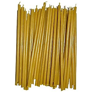 KESIS 40 Candles Made from Natural Wax (Length 6.7 inches, Diameter About 0.2 inches) Beeswax Candles for Candlelit Dinners, Churches, Festive Cakes and Home Decor