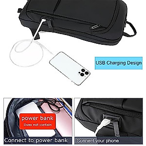 AUGUR Business Slim Backpack for Men Women 15.6 inch Water Resistant Laptop Backpack with USB Charger Computer Notebooks Lightweight Small Backpacks For Travel/Business/Work