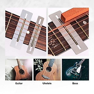 MIFOGE 25Pcs Guitar Repairing Tools Kit Setup Kit with Carry Bag for Acoustic Electric guitar Ukulele Bass Banjo Maintenance Tool with Ruler Gauge Measuring Tool Hex Wrench Files Fingerboard Guard