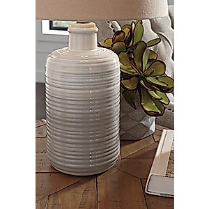 Signature Design by Ashley Marnina 25.5" Neutral Ceramic Table Lamp Set, 2 Count, Taupe