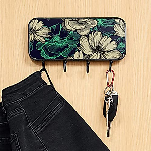 Adhesive Hooks Towel Hooks, Wall Hooks Stick on Bathroom/Kitchen/Bedroom Roses Dragonflies