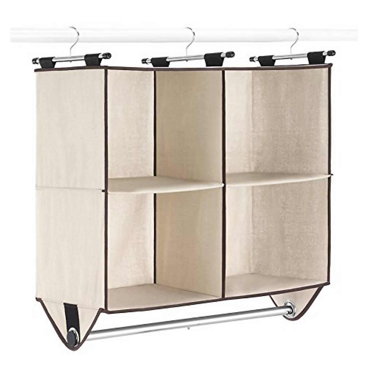 Whitmor 4-Section Closet W/Rod Organizer, Canvas