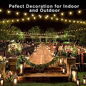 GIYOKAJU 60ft Outdoor String Lights with 40+4 Dimmable LED Bulbs,Adjustable Brightness Camping Waterproof Lights,G40 Hanging String Lights for Cafe,Bistro & Backyard