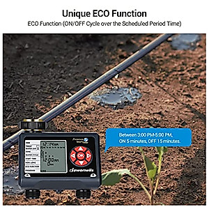 DEWENWILS Sprinkler Timer 2 Zone, Water Hose Garden Irrigation Timer with 4 Programmable Procedure and Low Battery Warning, Repeat Watering over Period, Faucet Controller with Rain Delay Mode for Lawn