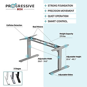 Standing Desk with Bamboo top. Adjustable Height Desk 60"x30". Dual Motor Stand up Motorized Computer desks for Home Office