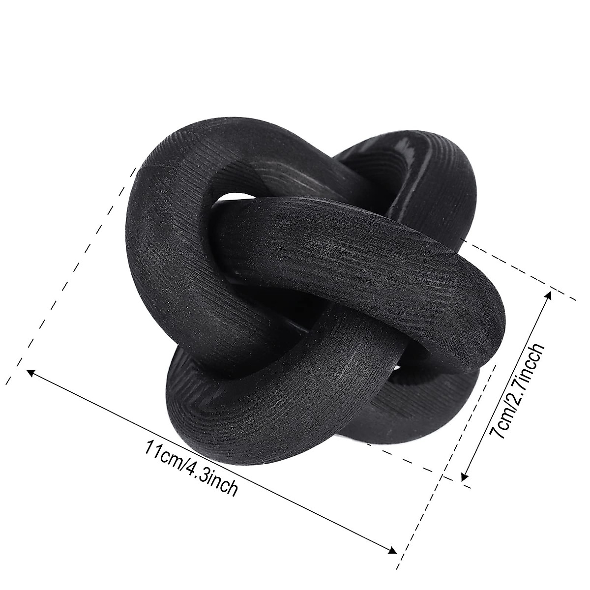 Jlong Wood Knot Decor, 3-Link Wood Chain Link Coffee Table Decor, Small Shelf Decor Accents, Hand Carved Modern Farmhouse Boho Wooden Knot Decorative Chain Wood Decor for Living Room Bedroom Office