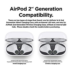 elago Dust Guard (Matte Space Grey, 1 Set) Dust-Proof Metal Cover, Luxurious Finish, Watch Installation Video - Compatible with Apple AirPods 2 Wireless Charging Case [US Patent Registered]