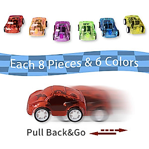HomeMall 48Pcs Pull Back Cars, Pull Back Racing Vehicles Mini Car Toys for Kids Birthday Party Favors Prizes Box Toy Pinata Fillers