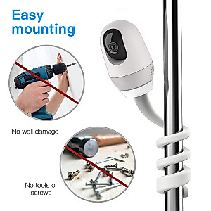 HOLACA Flexible Mount Crib Mount for Nooie Baby Monitor Nooie Dog Camera - Twist Versatile Mounting Kit for Nooie Monitor