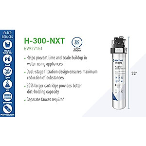 Pentair Everpure H-300-NXT Quick-Change Filter Cartridge, EV927441, For Use in Everpure H-300 Drinking Water Systems, 300 Gallon Capacity, 0.5 Micron