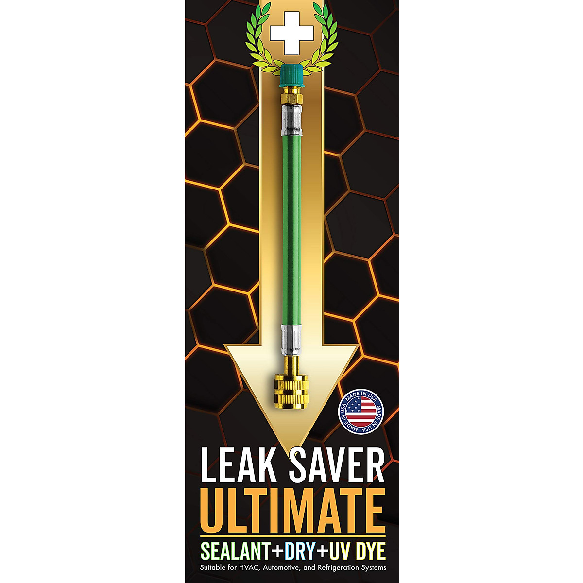 LEAK SAVER Direct Inject Ultimate 3-in-1 | AC Refrigerant Leak Sealer | with UV Dye & Moisture Remover | for Most HVAC Systems Up to 5 Tons - Professional AC Leak Sealer - AC Stop Leak
