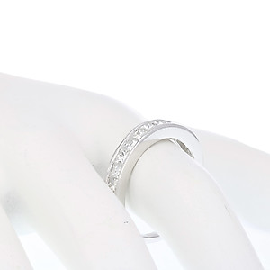 VIR JEWELS 1 carat (ctw) Diamond Wedding Anniversary Band for Women, Half Eternity Princess Cut Diamond Engagement Ring 14K White Gold Channel Set 1 cttw, Size 5