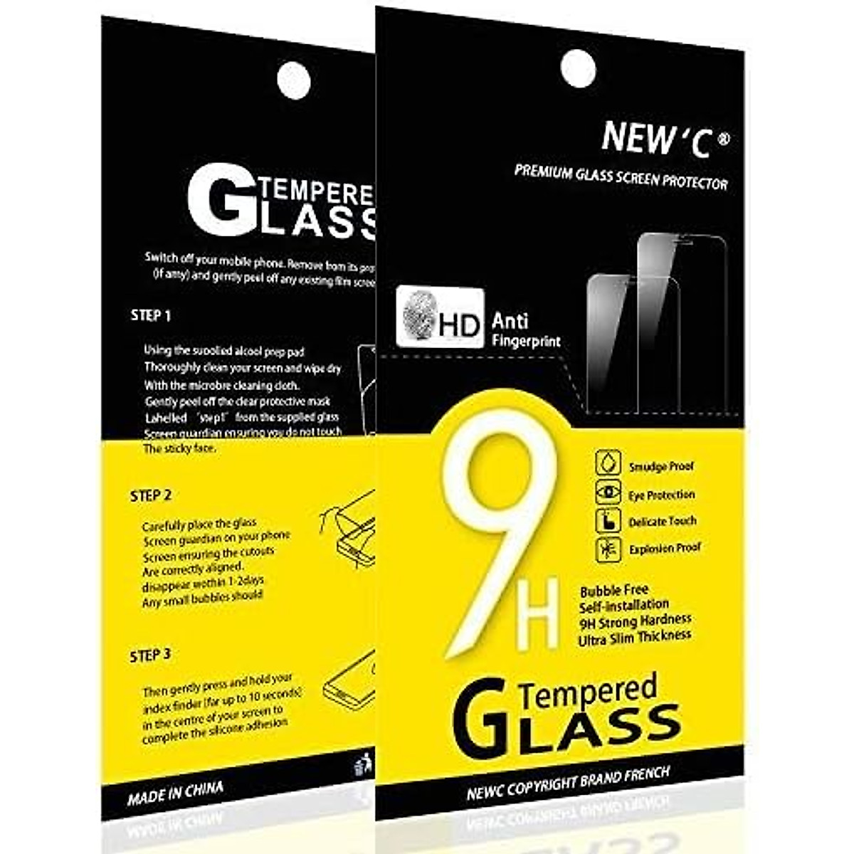 NEW'C 3 Pack Designed for Xiaomi Mi 9T, Mi 9T Pro Screen Protector Tempered Glass, Case Friendly Anti Scratch Bubble Free Ultra Resistant