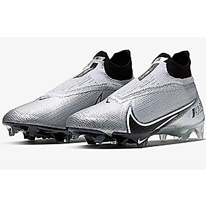 Nike Vapor Edge Elite 360 Flyknit Mens Football Cleat Ao8276-100 Size 7 Silver/Black