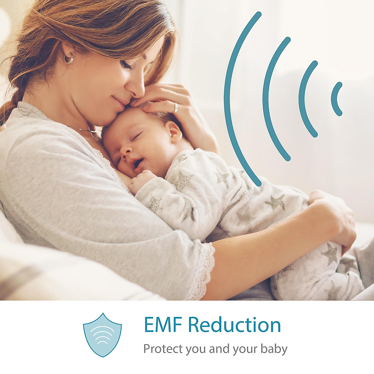Low EMF 5" HD Auto Noise Reduce Baby Monitor with 2 Cameras.No WiFi Long Range, Split Screen, 2-Way Talk, Lullaby, Auto Night Vision Moonybaby Trust50