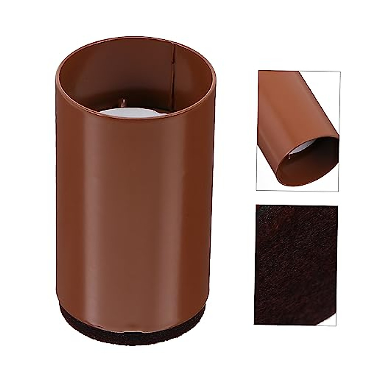 USHOBE 6 Pcs Thickened Table Mat Plastic Chair Circle Chair Sofa Protector Bed Desk Foot Sleeve Bed Riser Chair Leg Mat Chair Feet Caps Furniture Accessory Cabinet Brown Accessories
