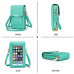 Roulens Small Crossbody Cell Phone Purse for Women, Touch Screen Bag Shoulder Handbag Wallet with Credit Card Slots