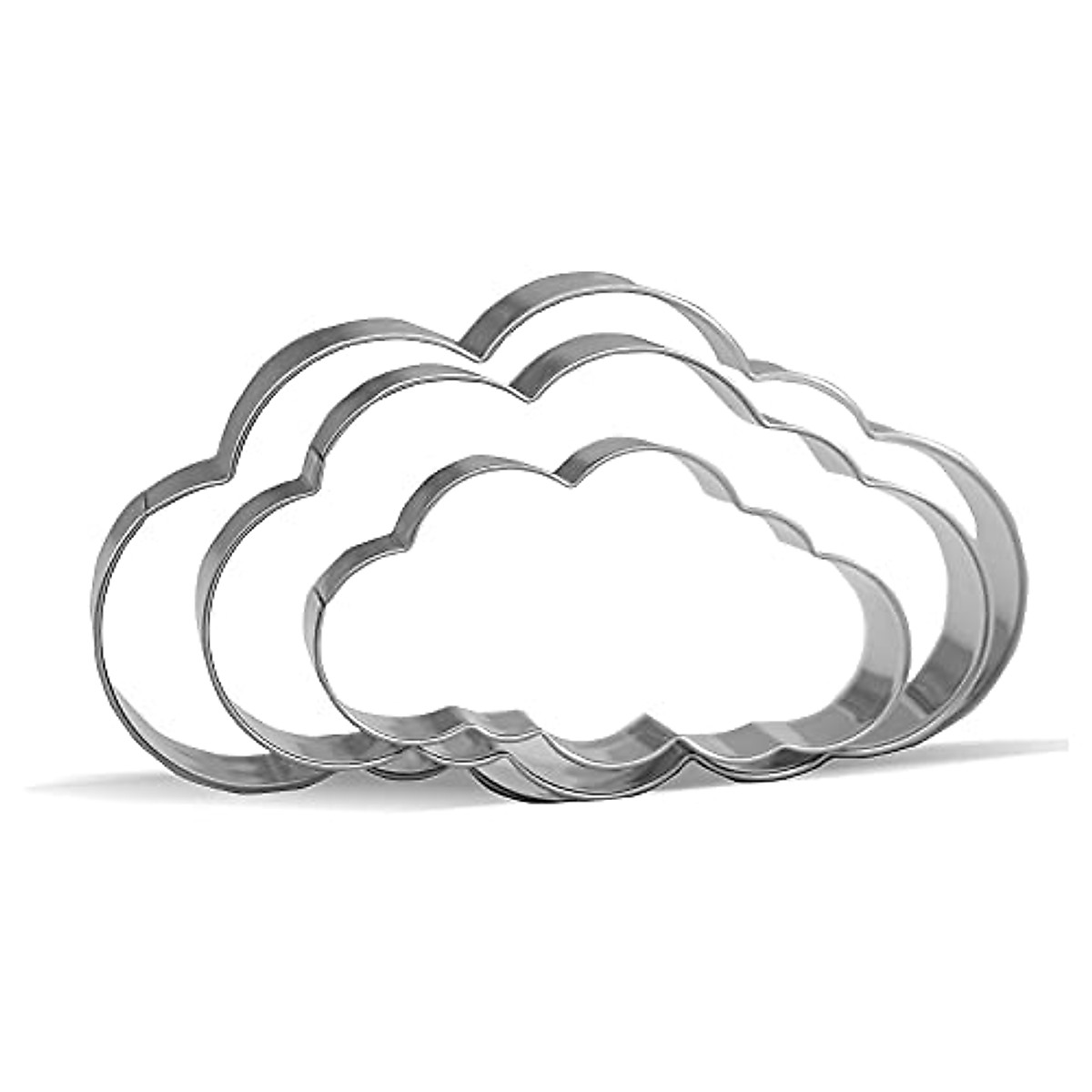 Cloud Cookie Cutter Set - 4.7”,3.9”,3” - 3 Piece - Stainless Steel