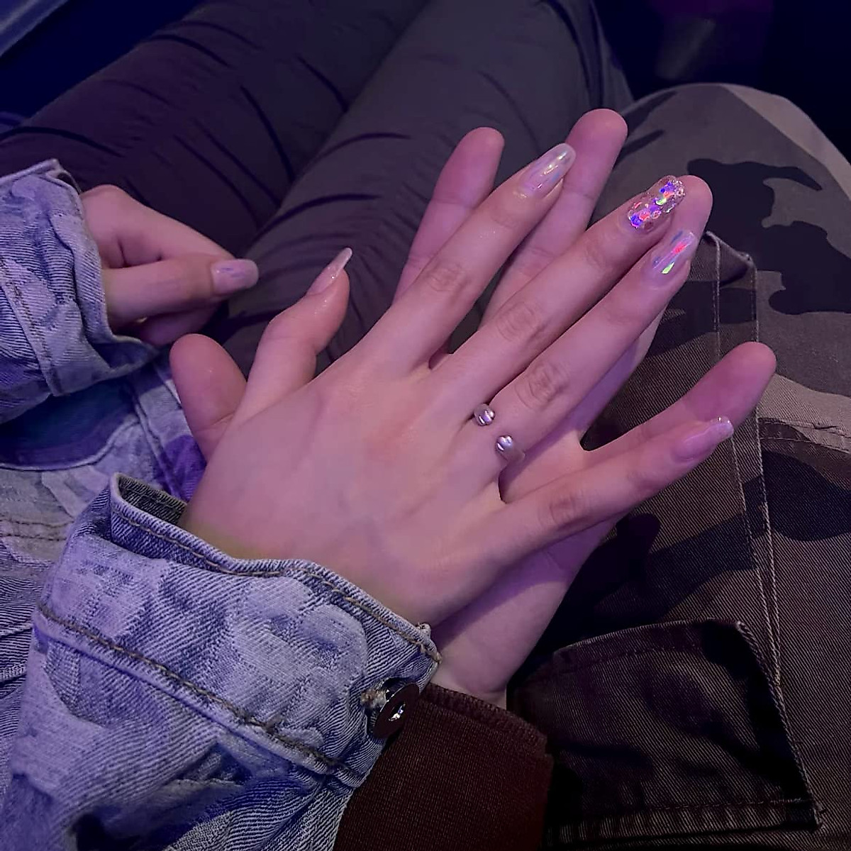 Carol&Allen 925 Sterling Silver Ring Cat Paw Hug Open Band Ring Cute Lovely