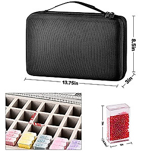 Diamond Painting Storage Containers, Bead Organizer Case with 108 Gird Tools Box, Sticker & Funnel Plate. Paint Art Accessories Holder for DIY 5D Embroidery Craft, Nail Diamonds and Jewelry (Box Only)