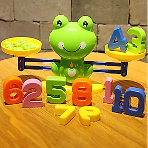 miYou STEM Math Toy Educational Balance Game and Counting Frog Set for School Kids Years 3 4 5 6 7