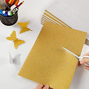 VGOODALL Glitter Paper Cardstock,20 Sheets Silver Gold Glitter Cardstock A4 Size 250gms Craft Paper Christmas Cardstock Christmas Gift Wrapping For Card Making Scrapbooking DIY