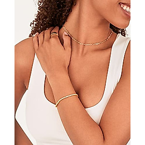 PAVOI 14K Yellow Gold Plated 2mm Cubic Zirconia Honeycomb Tennis Bracelet | Gold Bracelets for Women | 6.5 Inches