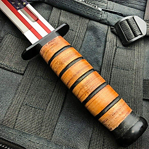 12" Flag Wwii Fixed Blade Survival Hunting Knife