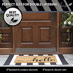 NANTA Black and White Striped Rug 27.5 x 43 Inches Cotton Woven Washable Outdoor Rugs for Farmhouse Layered Door Mats Stripe Carpet